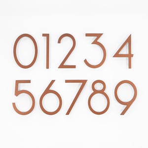 Copper House Numbers: 8 Inch Floating Metal Address Numbers - Etsy