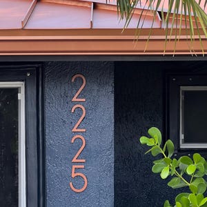 Copper House Numbers: 8 Inch Floating Metal Address Numbers - Etsy