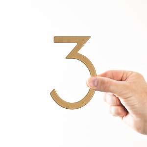 Matte Brass House Numbers: 5 Inch Floating Address Numbers - Etsy