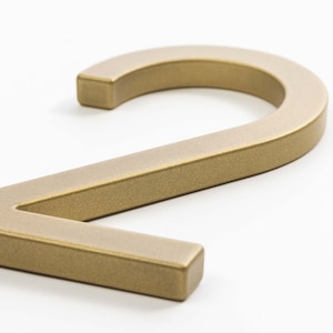 Modern Brass House Numbers | Floating Metal Address Numbers With Matte ...