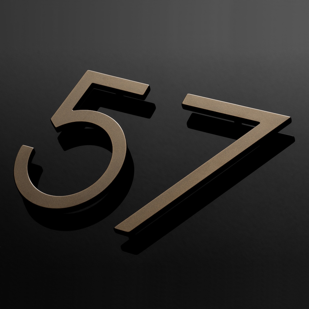 8 Inch Dark Bronze House Numbers: Metal Floating Address Numbers - Etsy