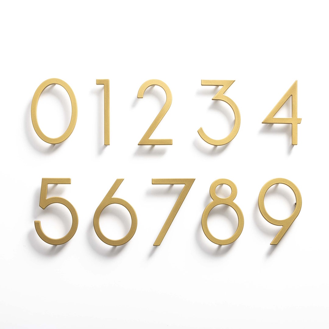 Brass House Numbers 5 Inch Address Numbers With Brass Finish - Etsy