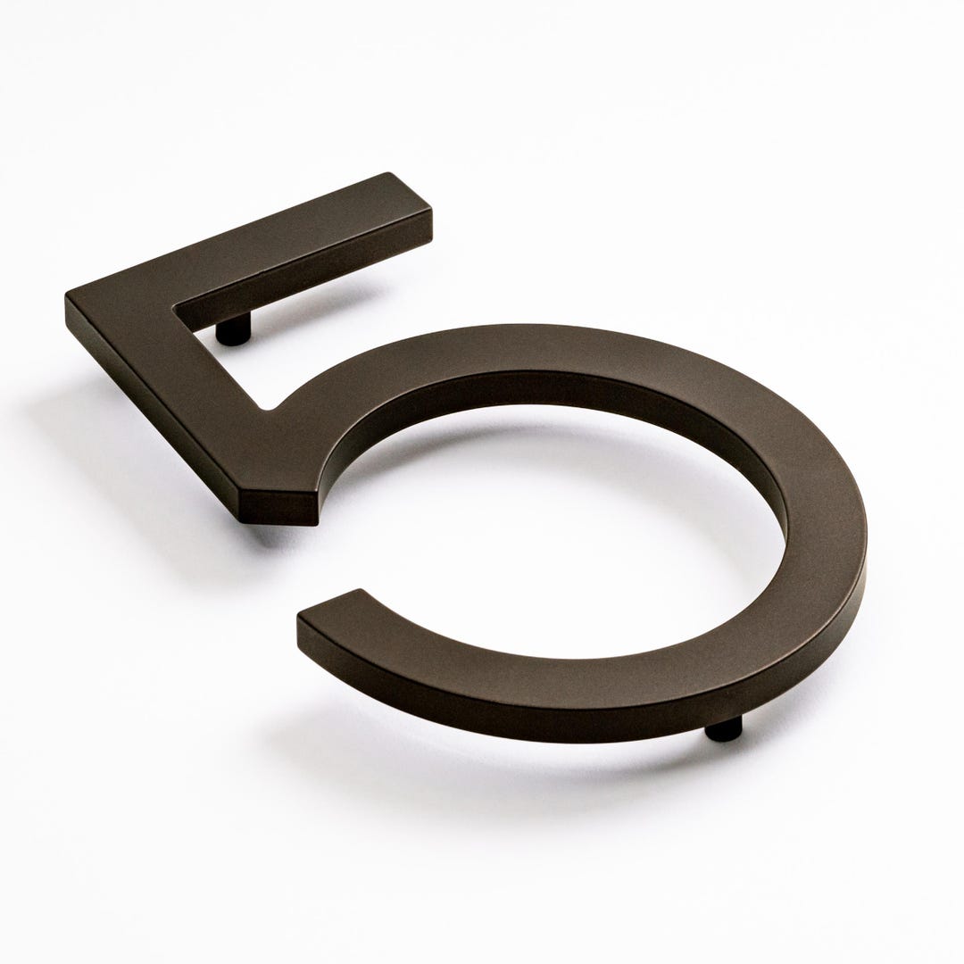 6 Inch House Numbers: Espresso Bronze Floating Metal Address Numbers - Etsy
