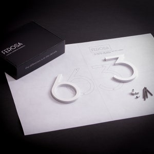 Floating House Numbers: 4 Inch White Metal Address Numbers - Etsy