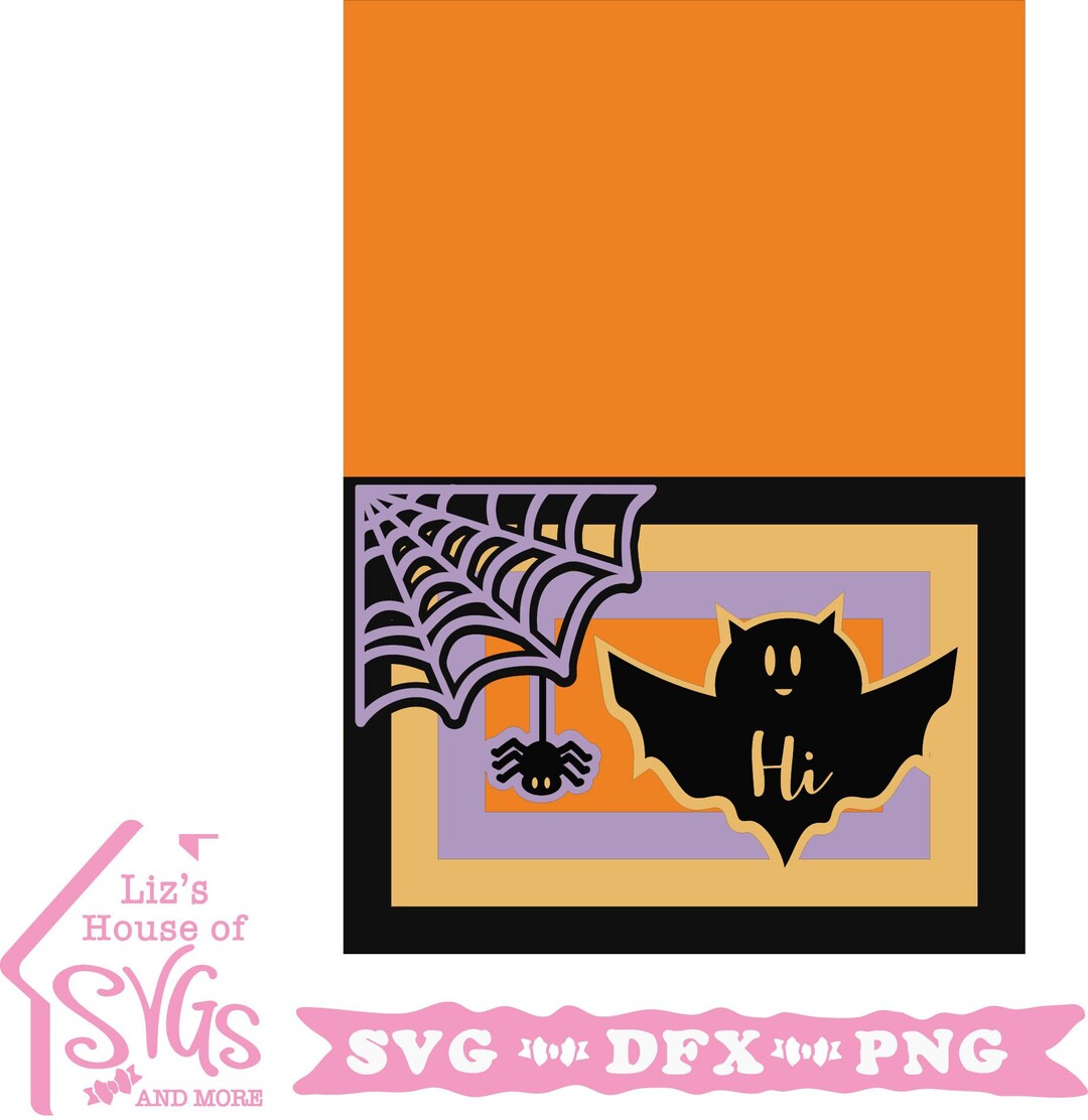 Halloween Bat Shadow Box Card, Happy Halloween Svg, Spider Web, Layered ...