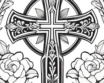 Printable Cross Coloring Page Craft for Catholic Christian Kids | 3D ...
