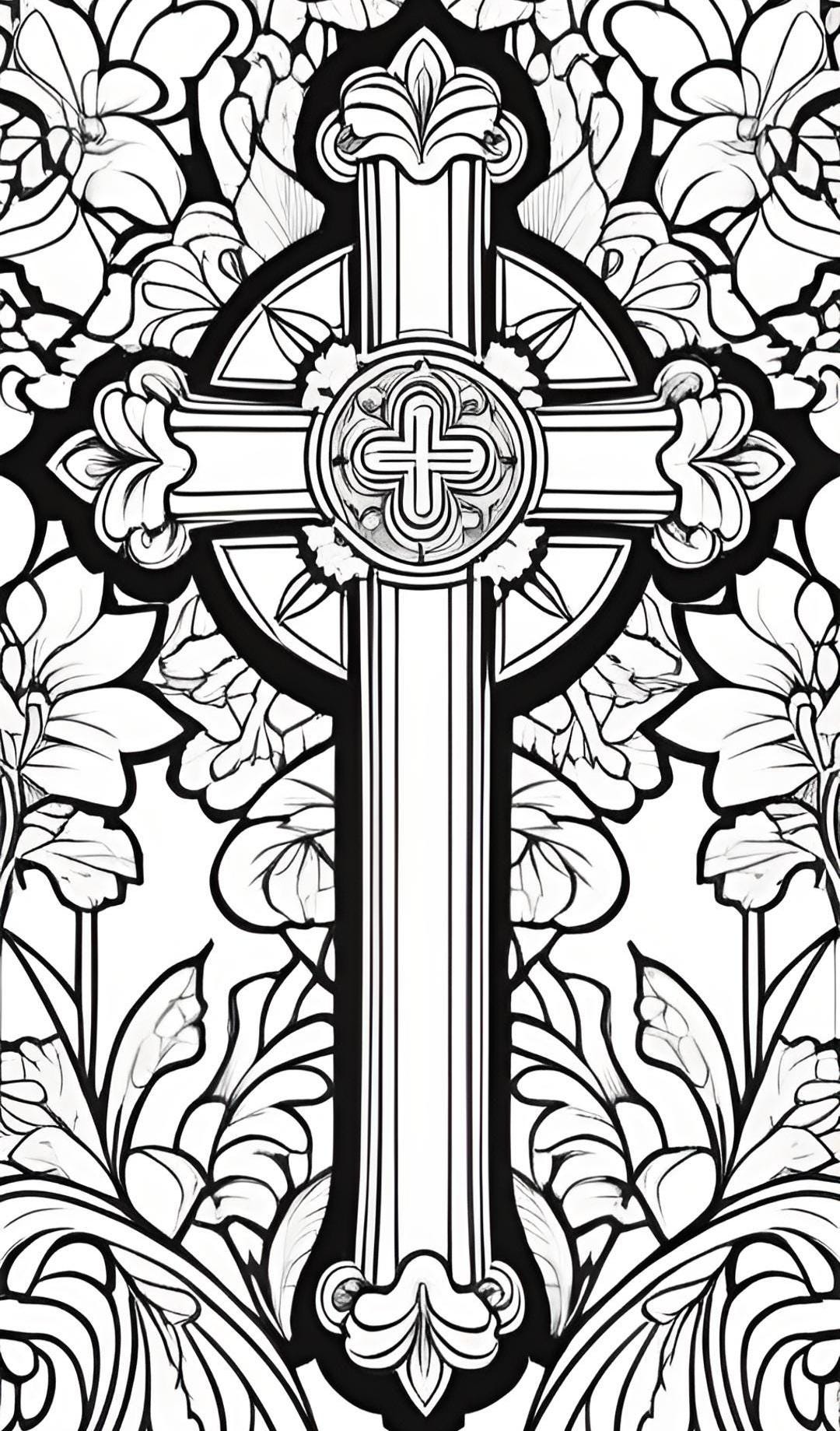 Printable Cross Coloring Page - Etsy