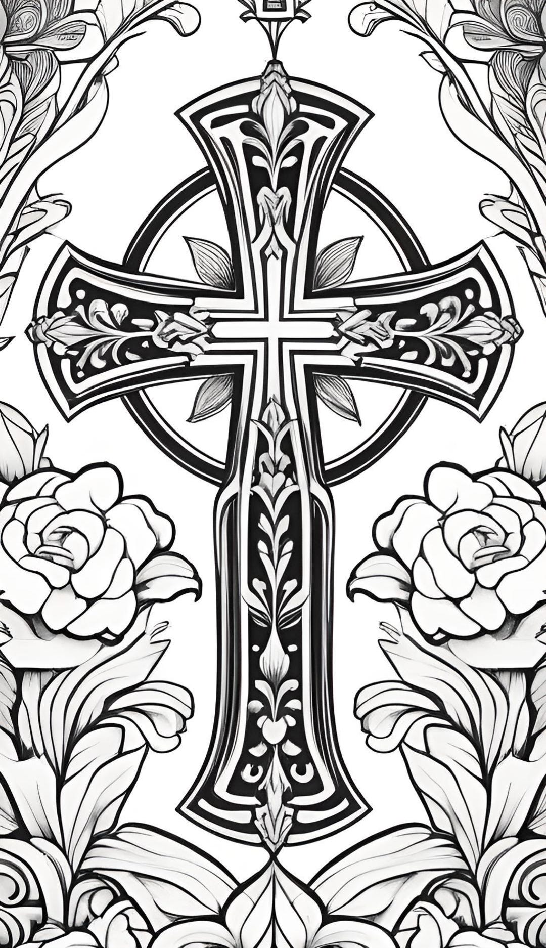 Printable Cross Coloring Page - Etsy