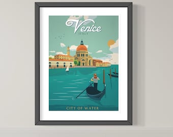 Venice Italy Vintage Travel Poster - Etsy