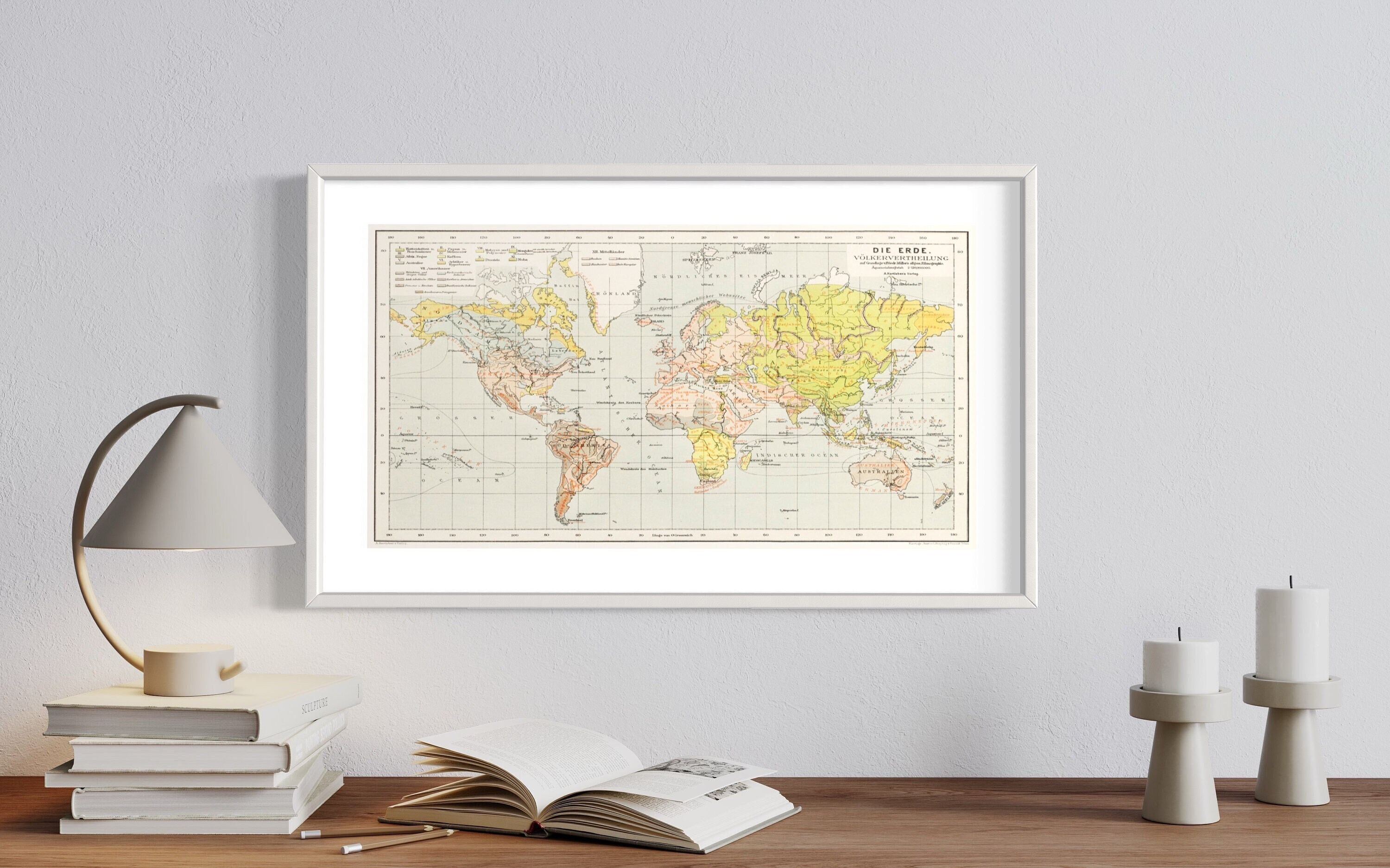 Map of the World Canvas Map, 1896 Vintage Map, World Continents ...