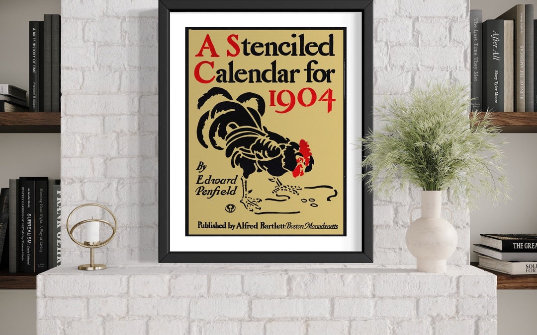 A Stenciled Calendar for 1904 - Etsy