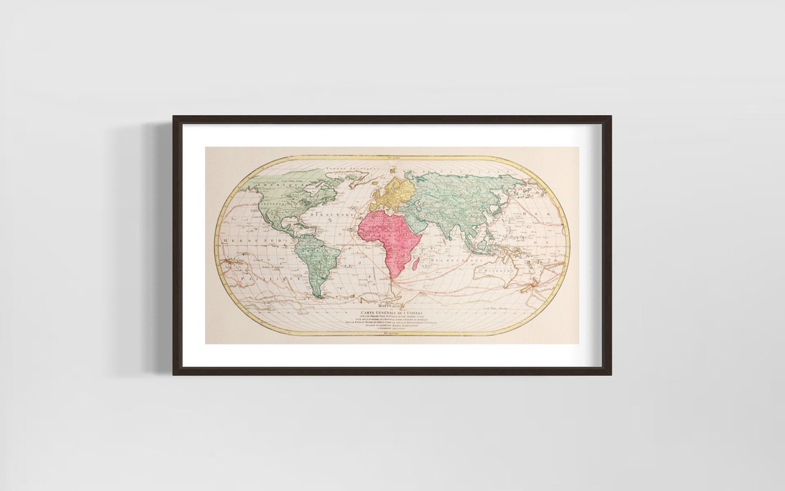 World Map Wall Art, General Map of the Universe 1782, Map of the World ...