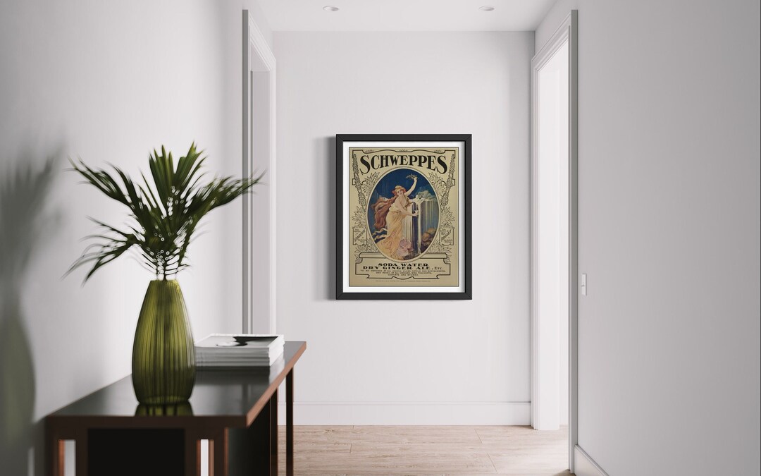 Schweppes Vintage Poster 1908 | Aesthetic Framed Photo Art for Living ...