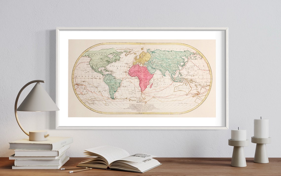World Map Wall Art, General Map of the Universe 1782, Map of the World ...