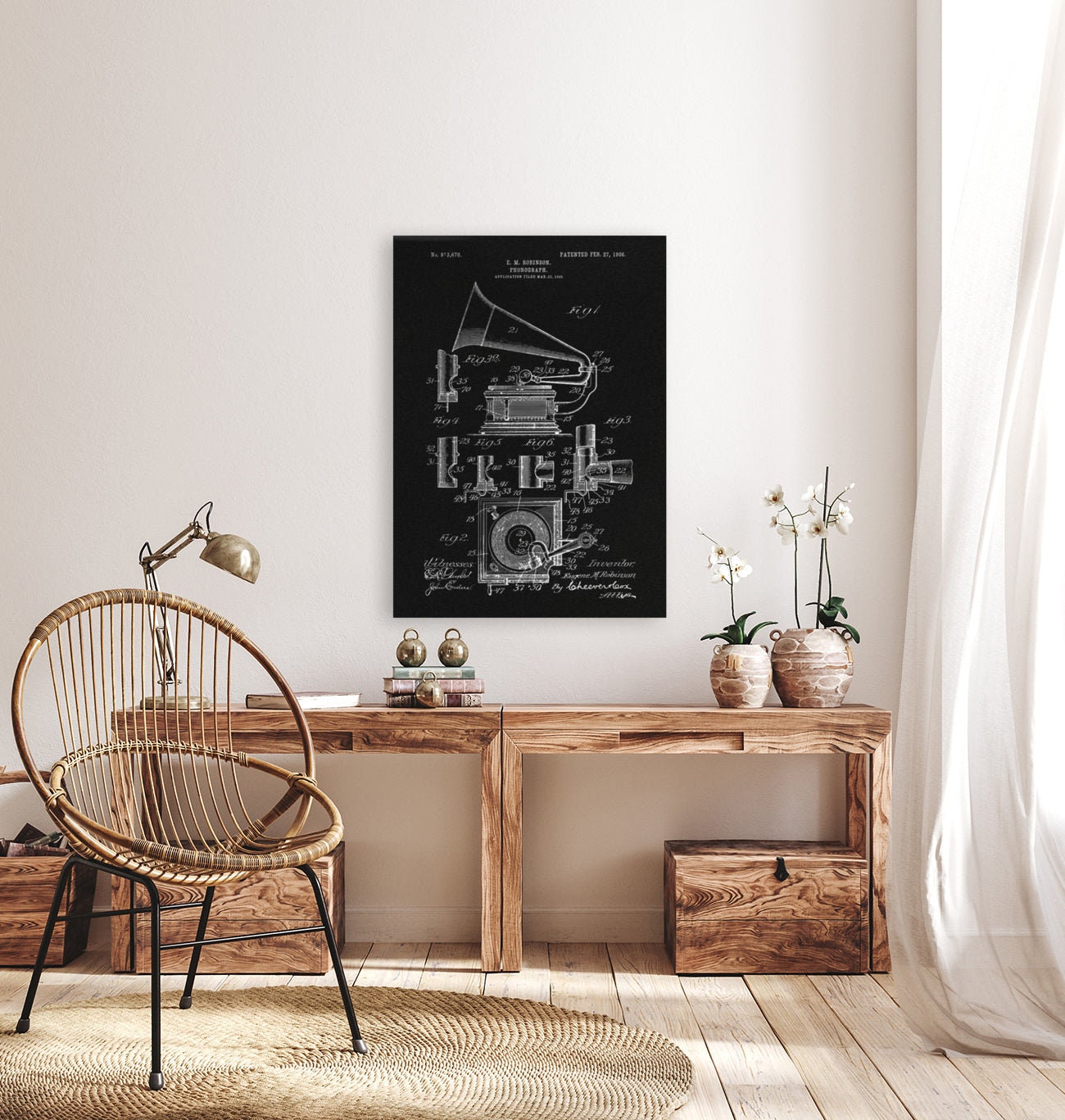 Phonograph Blueprint Poster Gramophone Patent Wall Art - Etsy Canada