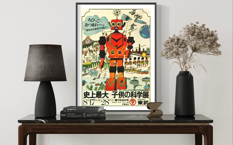Vintage Giant Robot Poster Retro Scific Art Cool Japanese - Etsy