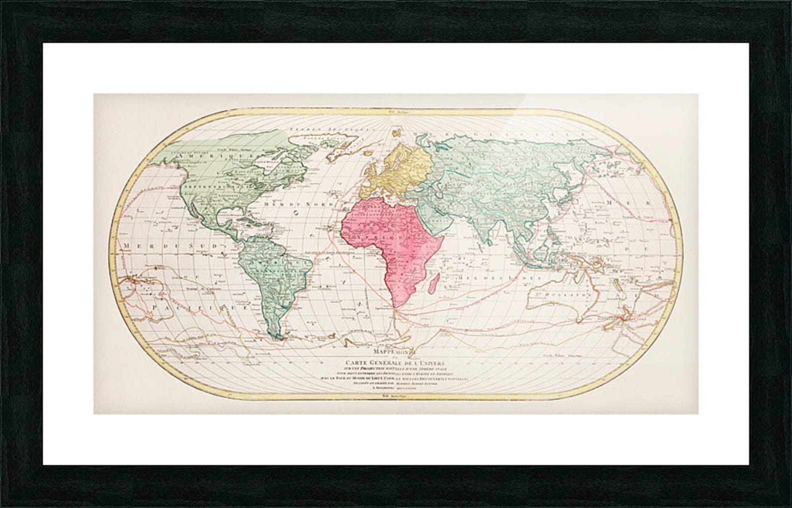 World Map Wall Art, General Map of the Universe 1782, Map of the World ...