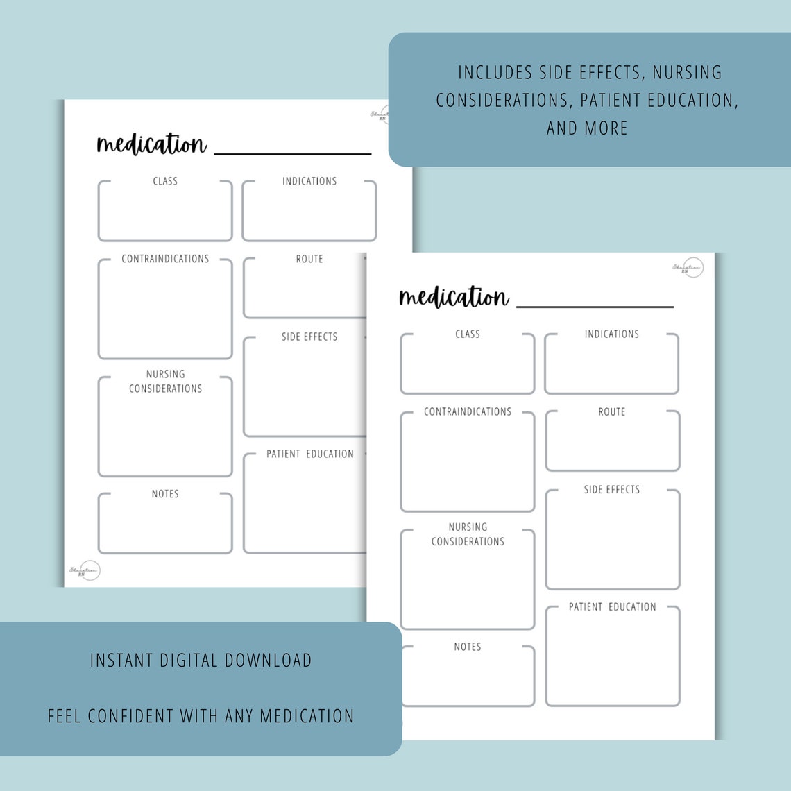 Medication Template for Nurses, Medication Worksheet for Nursing School ...