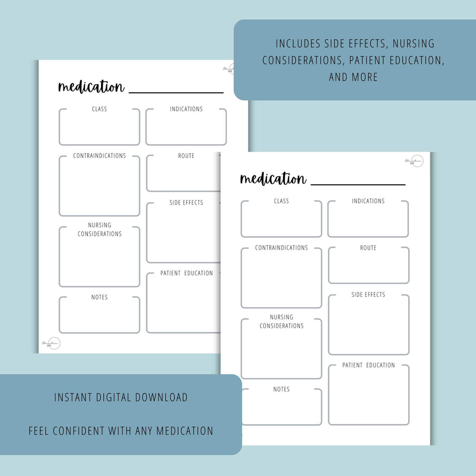 Medication Template for Nurses, Medication Worksheet for Nursing School ...