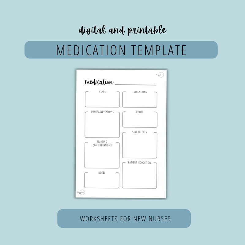 Medication Worksheet - Etsy