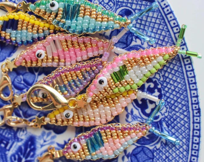Beaded Fish Keychain – Handmade Bag Charm - Etsy