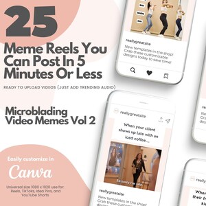 25 Meme Microblading Instagram Post, Reels & Story Templates Vol 2 ...