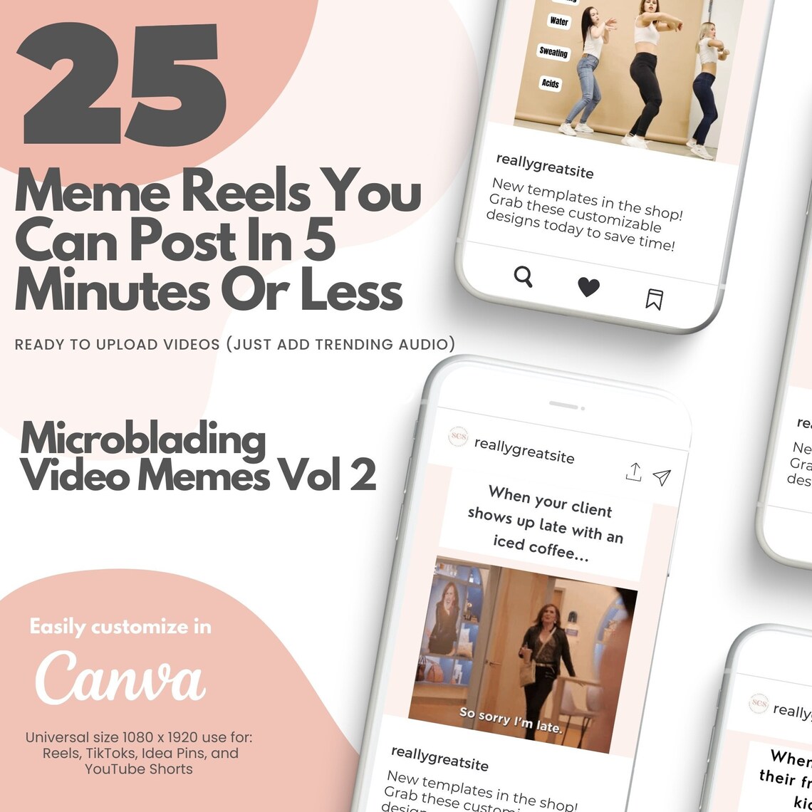 25 Meme Microblading Instagram Post, Reels & Story Templates Vol 2 ...