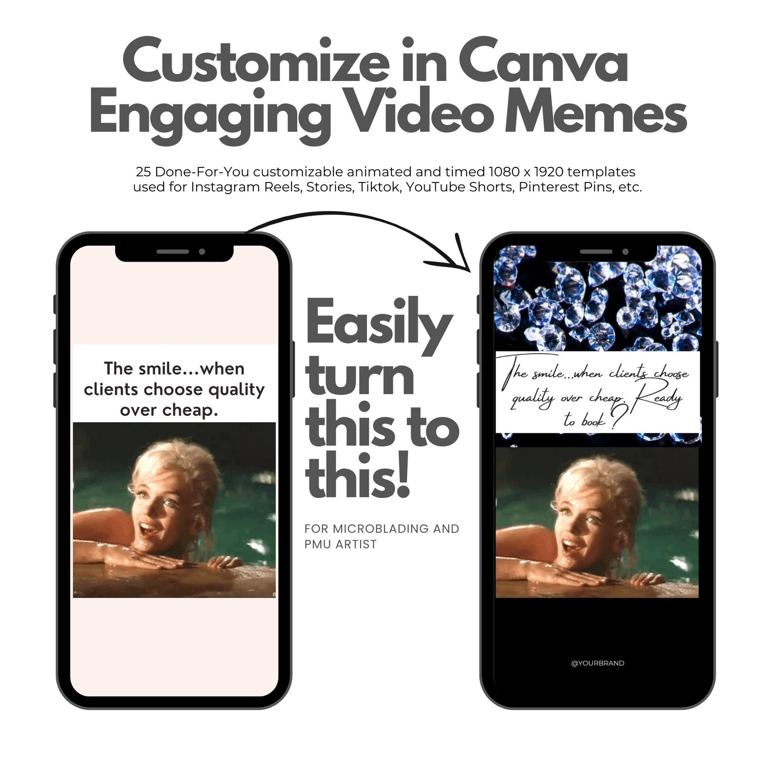 25 Meme Microblading Instagram Post, Reels & Story Templates Vol 2 ...