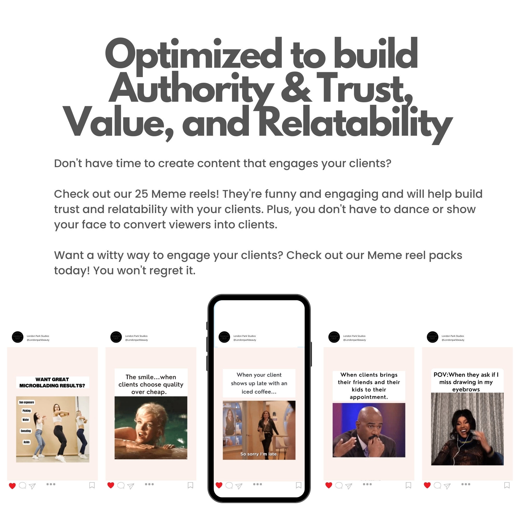 25 Meme Microblading Instagram Post, Reels & Story Templates Vol 2 ...