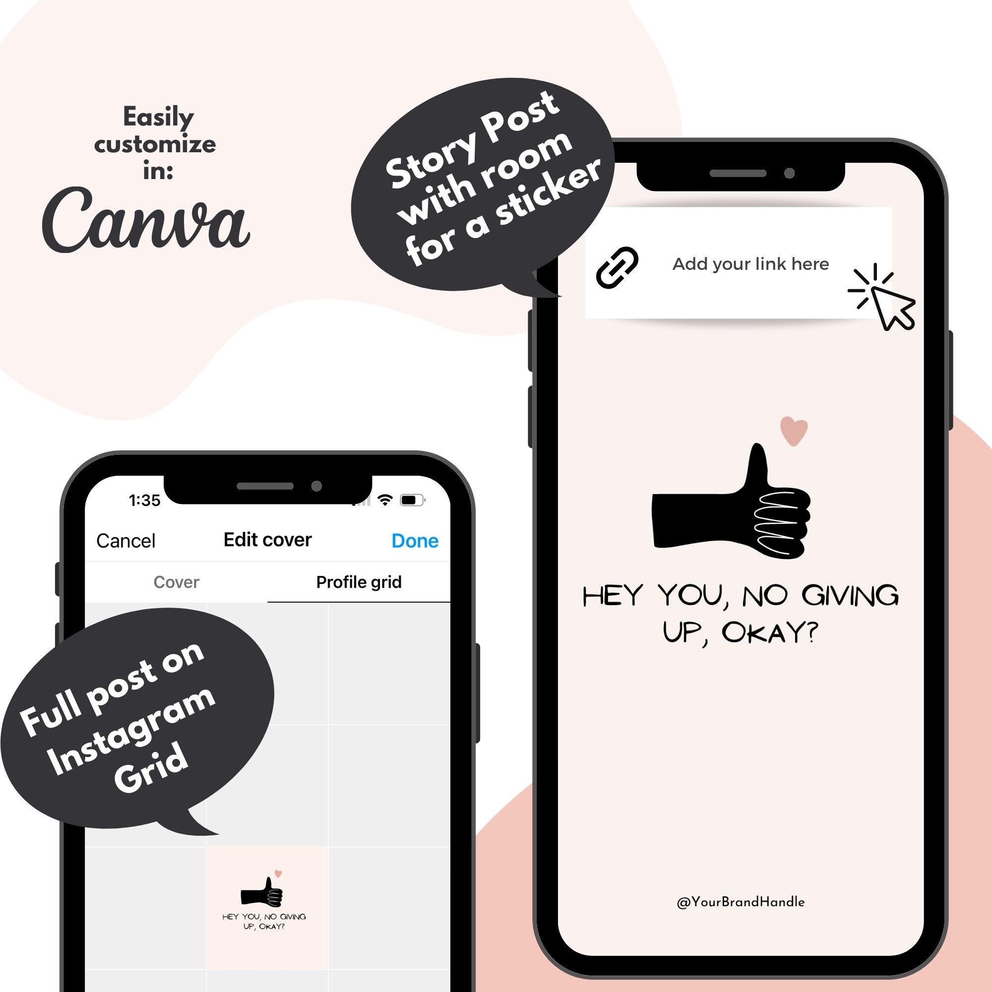 25 Editable Instagram Reels & Social Media Post Templates Self-care ...