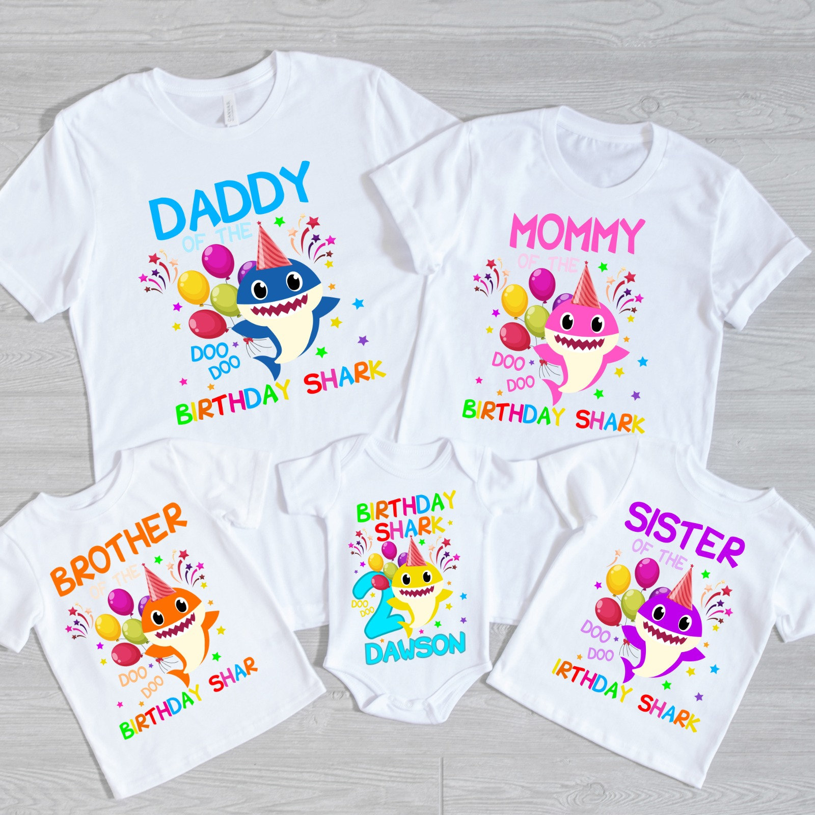 Custom Family Baby Shark Birthday Shirts, Baby Shark Matching Shirts ...