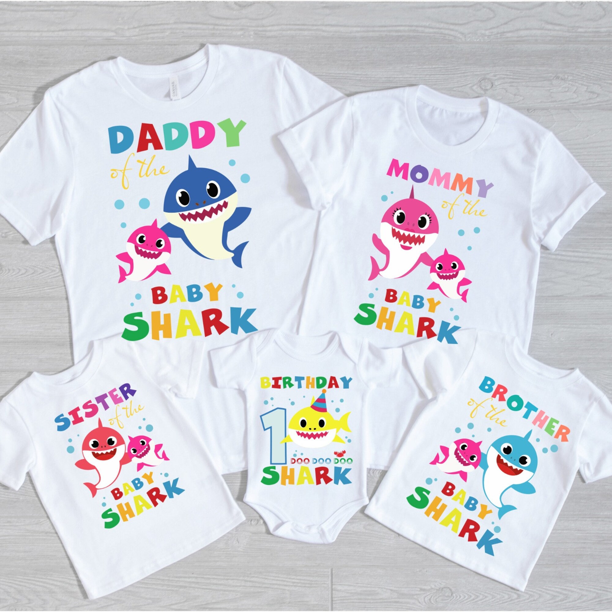 Custom Family Baby Shark Birthday Shirts, Baby Shark Matching Shirts