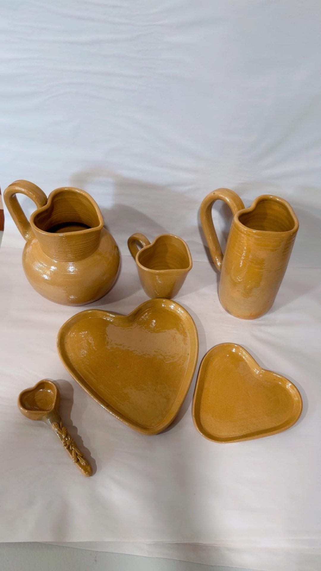 Barro Natural Heart Shape Oaxaca Plates, Mugs, Spoons, Pitchers - Etsy