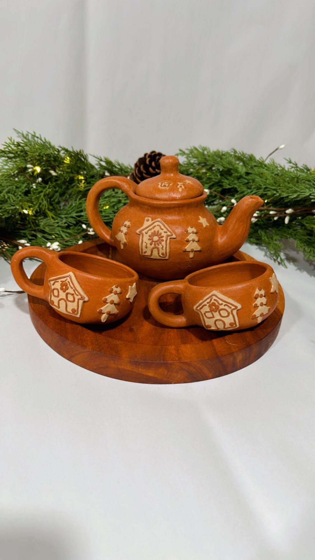 Gingerbread House Tea Pot and Mugs - Etsy