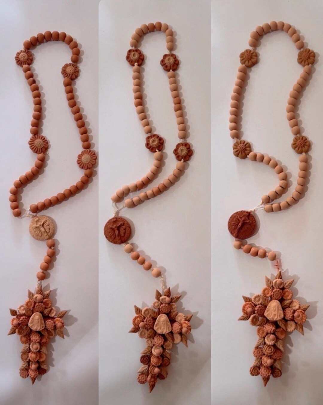 Clay Rosarie Cross Rosarie Virgin Mary Rosarie Rosario De Barro - Etsy