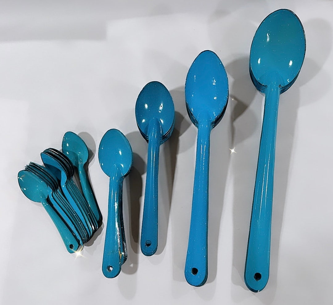 Cucharas De Peltre Enamel Serving Spoons Cafetera De Peltre Enamel ...