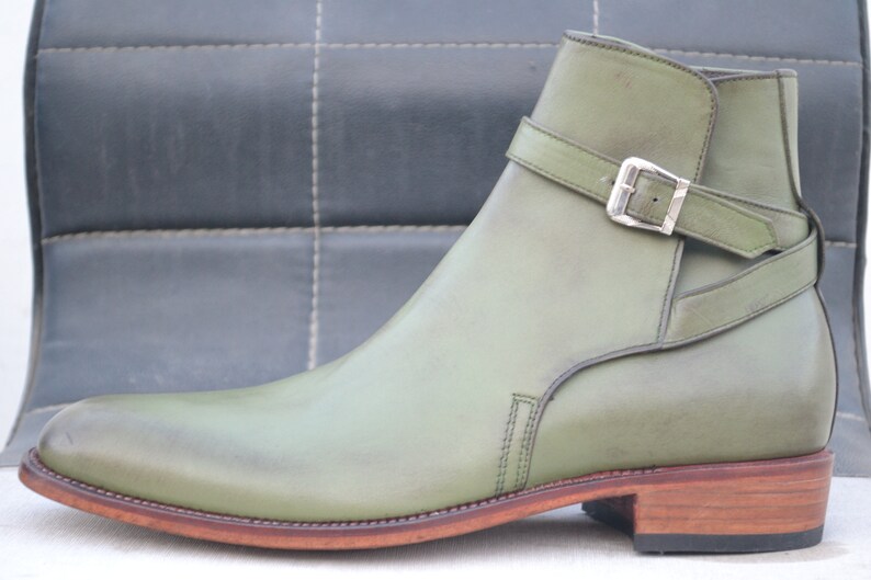Bespoke Handmade Men's Green Color Pure Calf Leather Lace - Etsy
