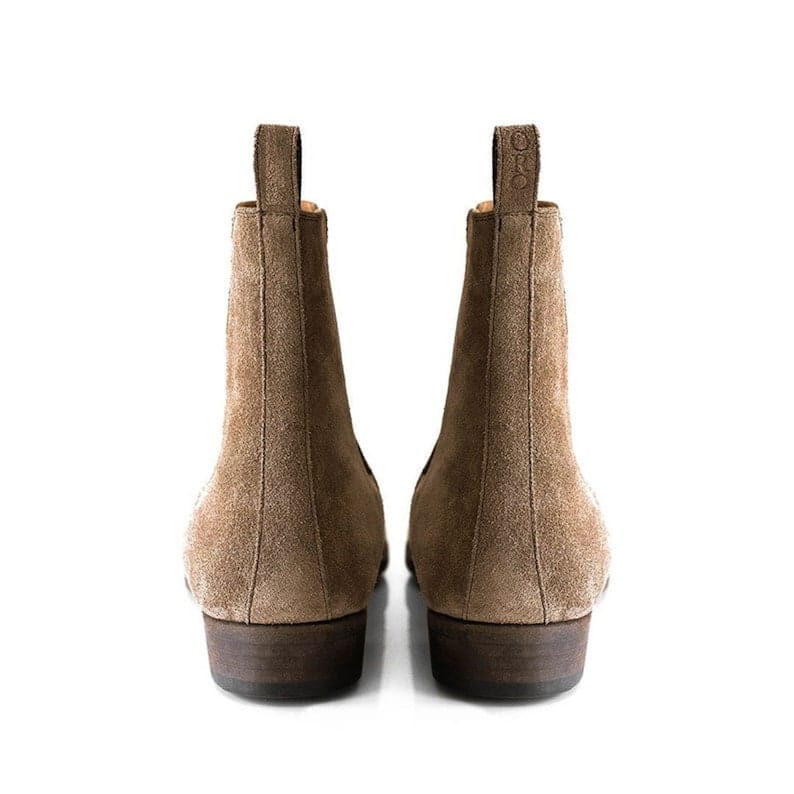 Bespoke Handmade Men's Coffee Color Genuine Suede Calf Leather Chelsea ...