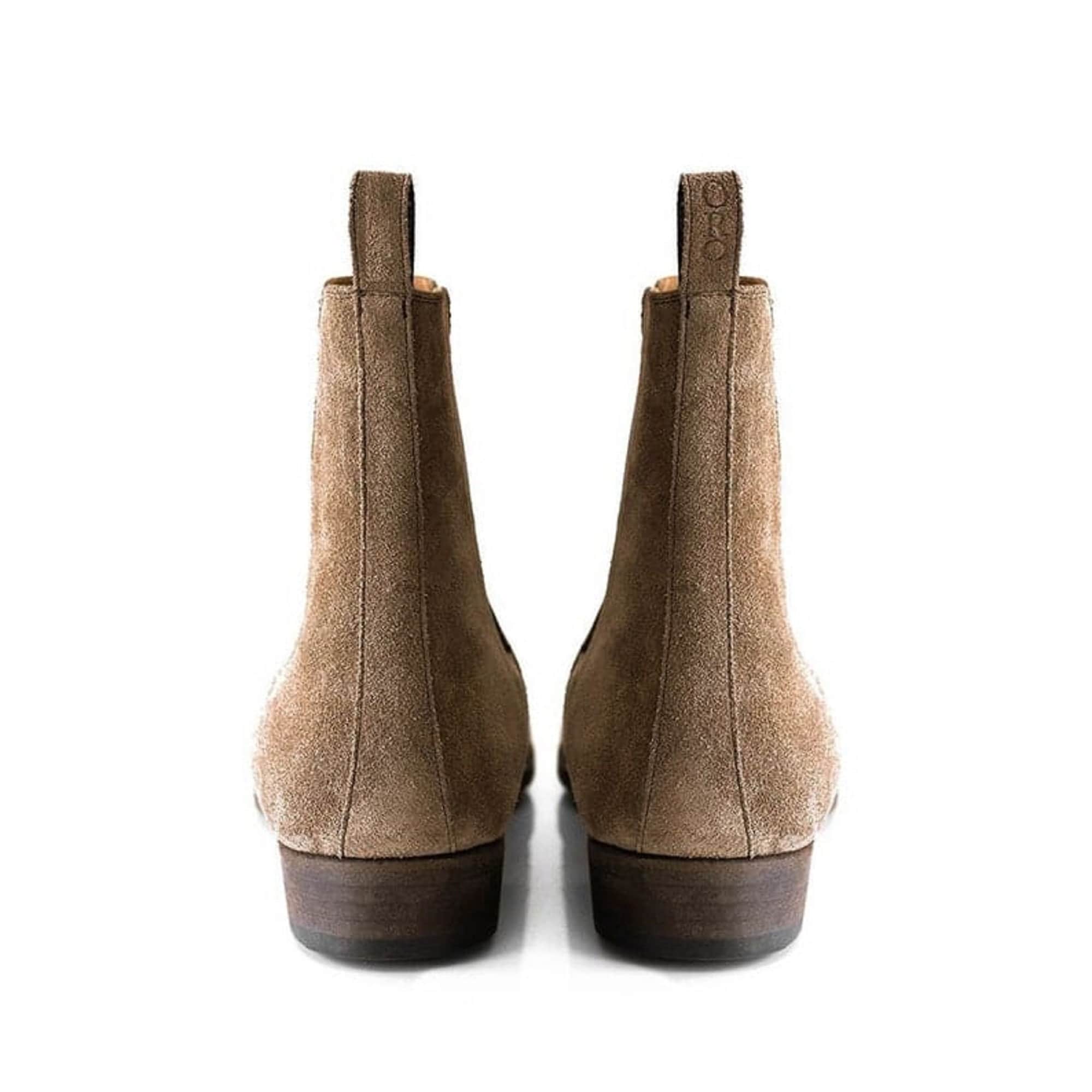 Bespoke Handmade Men's Coffee Color Genuine Suede Calf Leather Chelsea ...