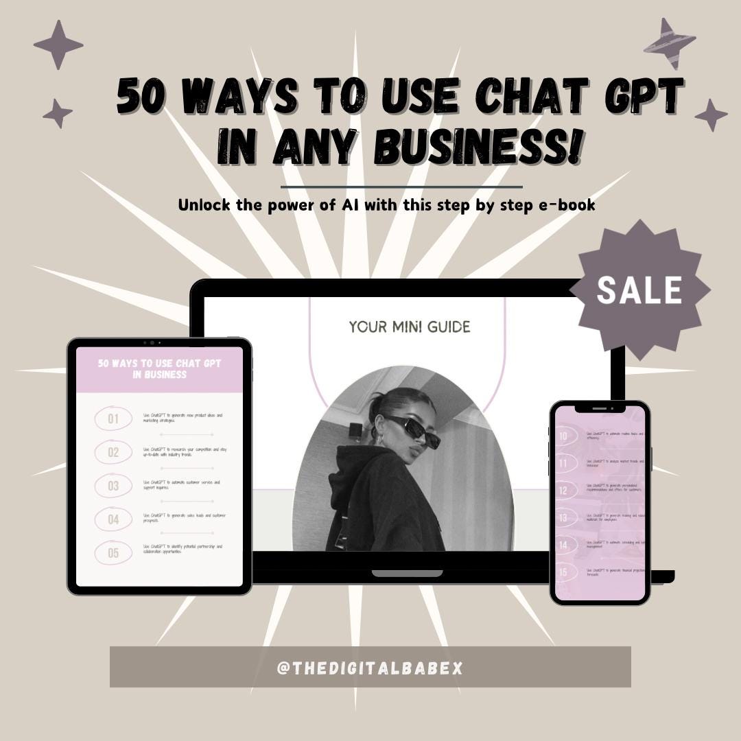 50 Ways to Use CHAT GPT in Any Business! - Etsy