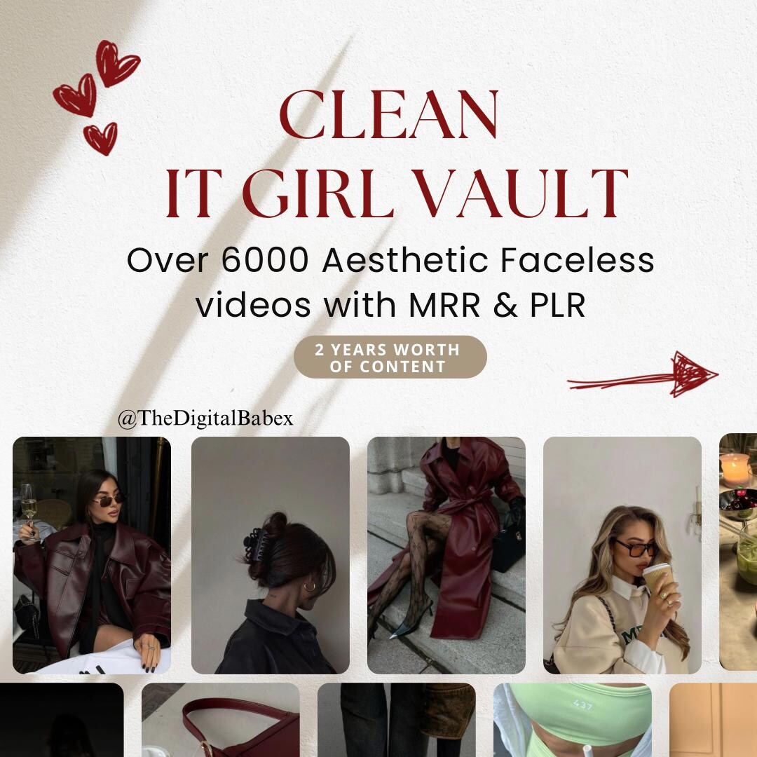 Unlock the Clean It Girl Vault! 6,000 Faceless Women Videos in Stunning Styles. Perfect for ...