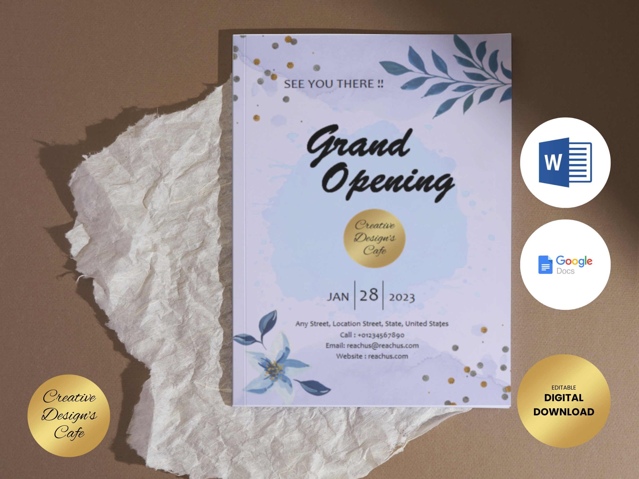 Editable Grand Opening Invitation Card in MS Word or Google Document ...