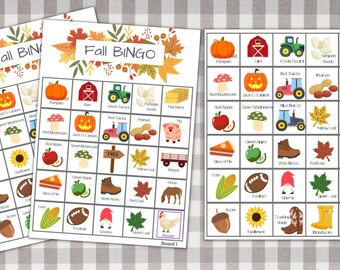 Kids Fall Party Bingo - Etsy