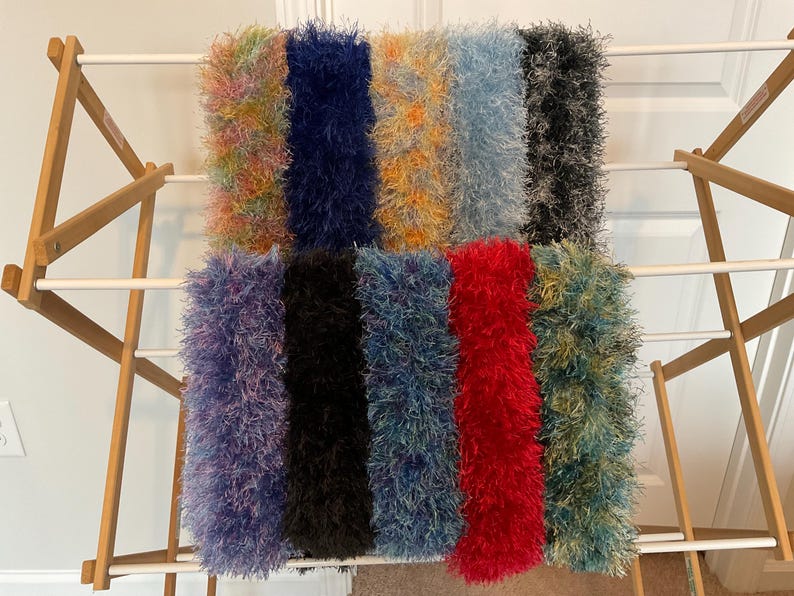 Knit Eyelash Yarn Scarf - Etsy