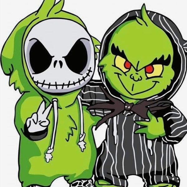 Grinch and Jack Skellington Sticker - Etsy