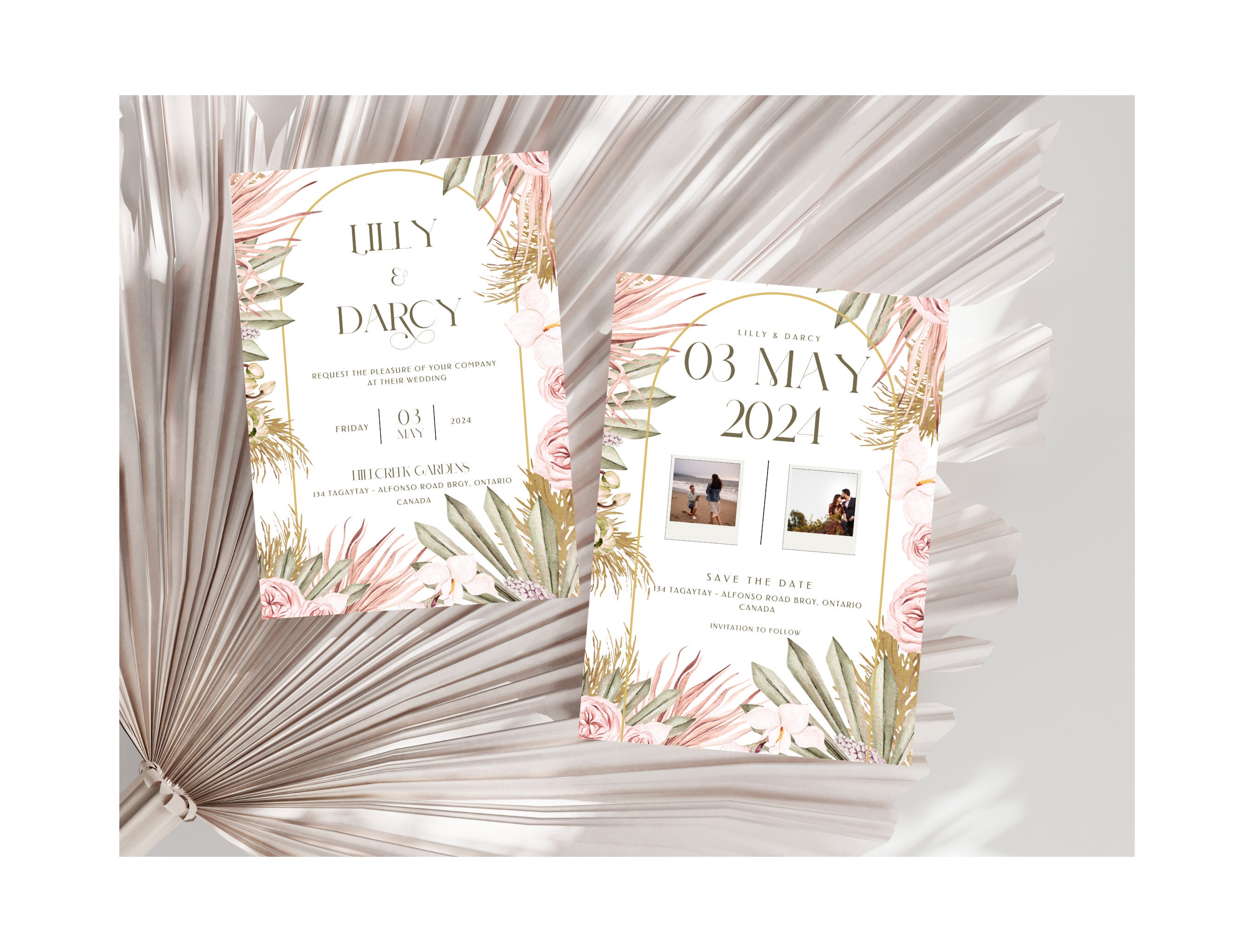 Editable Wedding Invitation With QR Code, Minimal Wedding Invite Suite ...