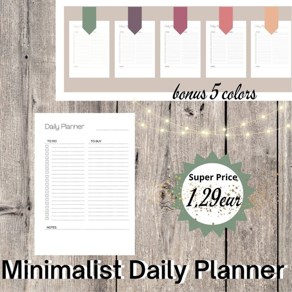 Minimalist Planner Printable Planner Daily Planner Todo - Etsy