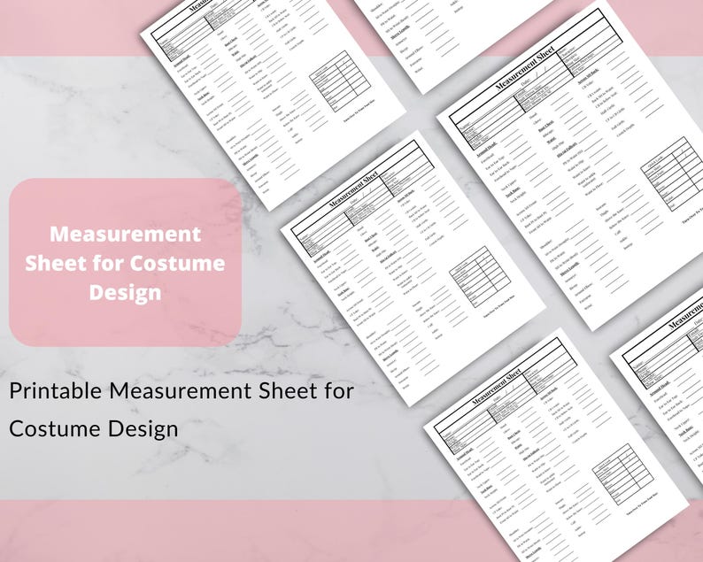 Printable Measurement Sheet for Costume Design - Etsy