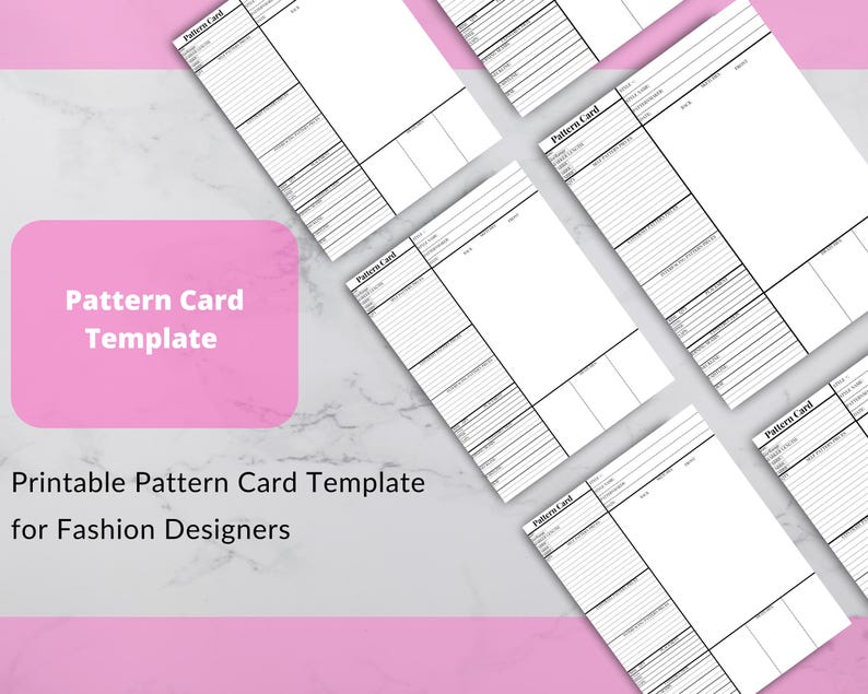 Printable Pattern Card Template for Fashion Designers - Etsy