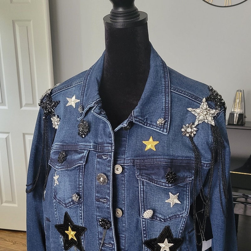 Embellished Denim Jacket - Etsy